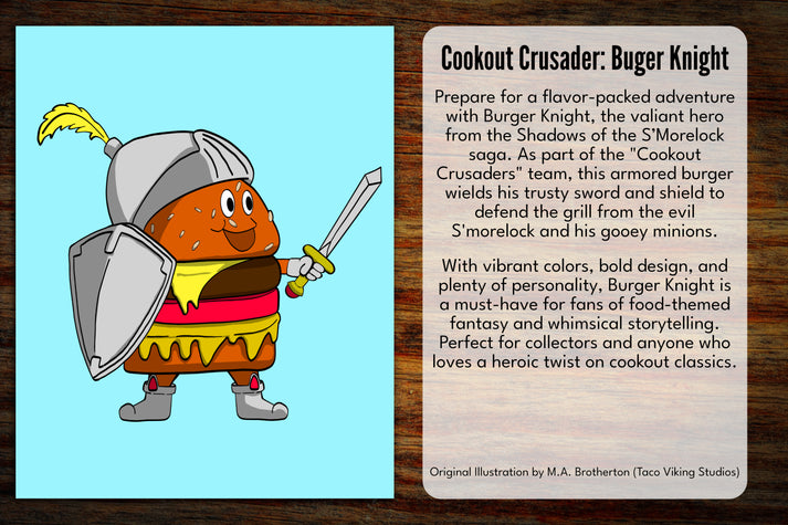 "Burger Knight" Cookout Crusaders 8x10 Art Print – Taco Viking Studios
