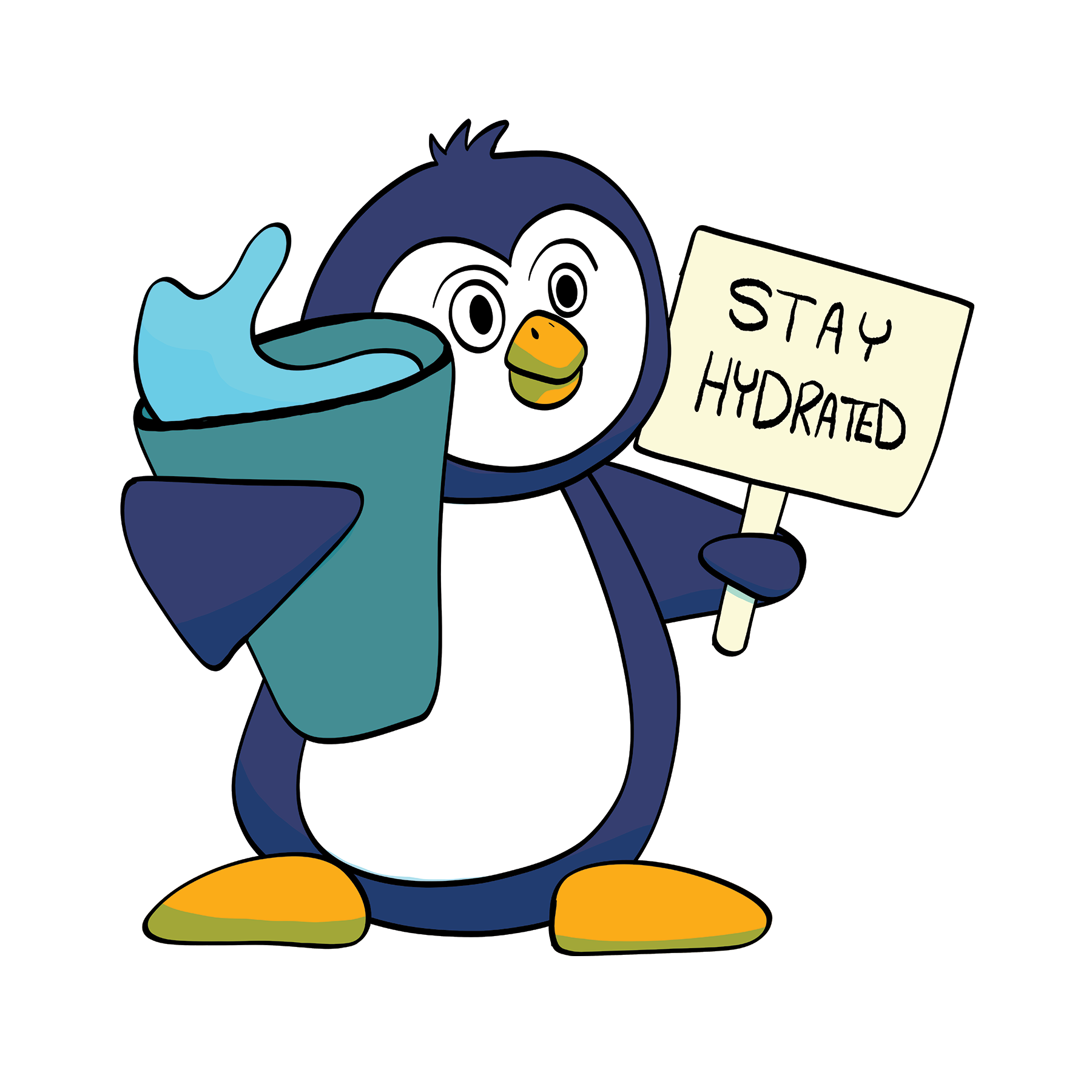 "Hydration Penguin" Vinyl Sticker – Taco Viking Studios