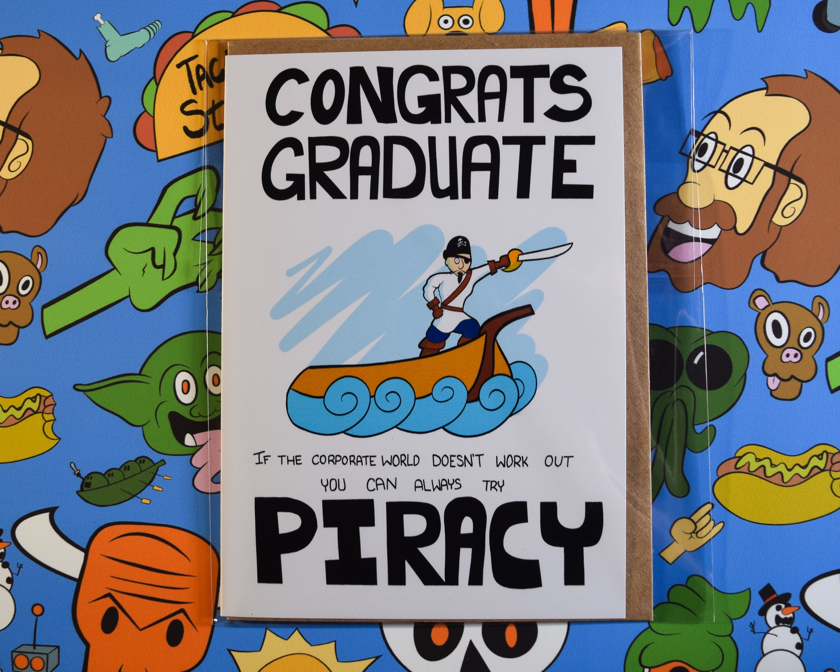 "Plan P: Piracy" Graduation Card – Taco Viking Studios